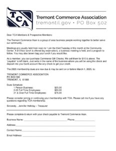 Tremont Commerce Association (TCA) Application – Tremont Illinois